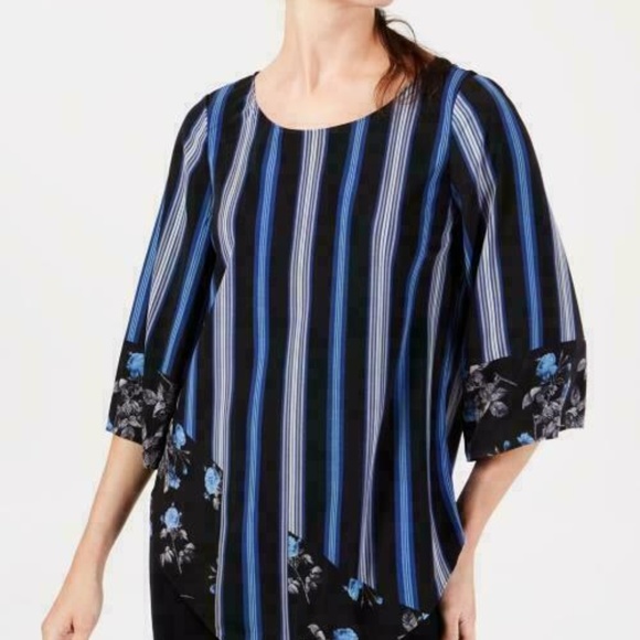Alfani | Tops | Alfani Top Blouse Stripes V Hem Sz S New Nwt 23 | Poshmark